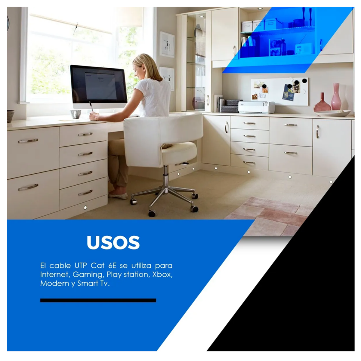 Cable Red 30 Mts Categoría Cat5 Utp Rj45 Ethernet Internet, Azul