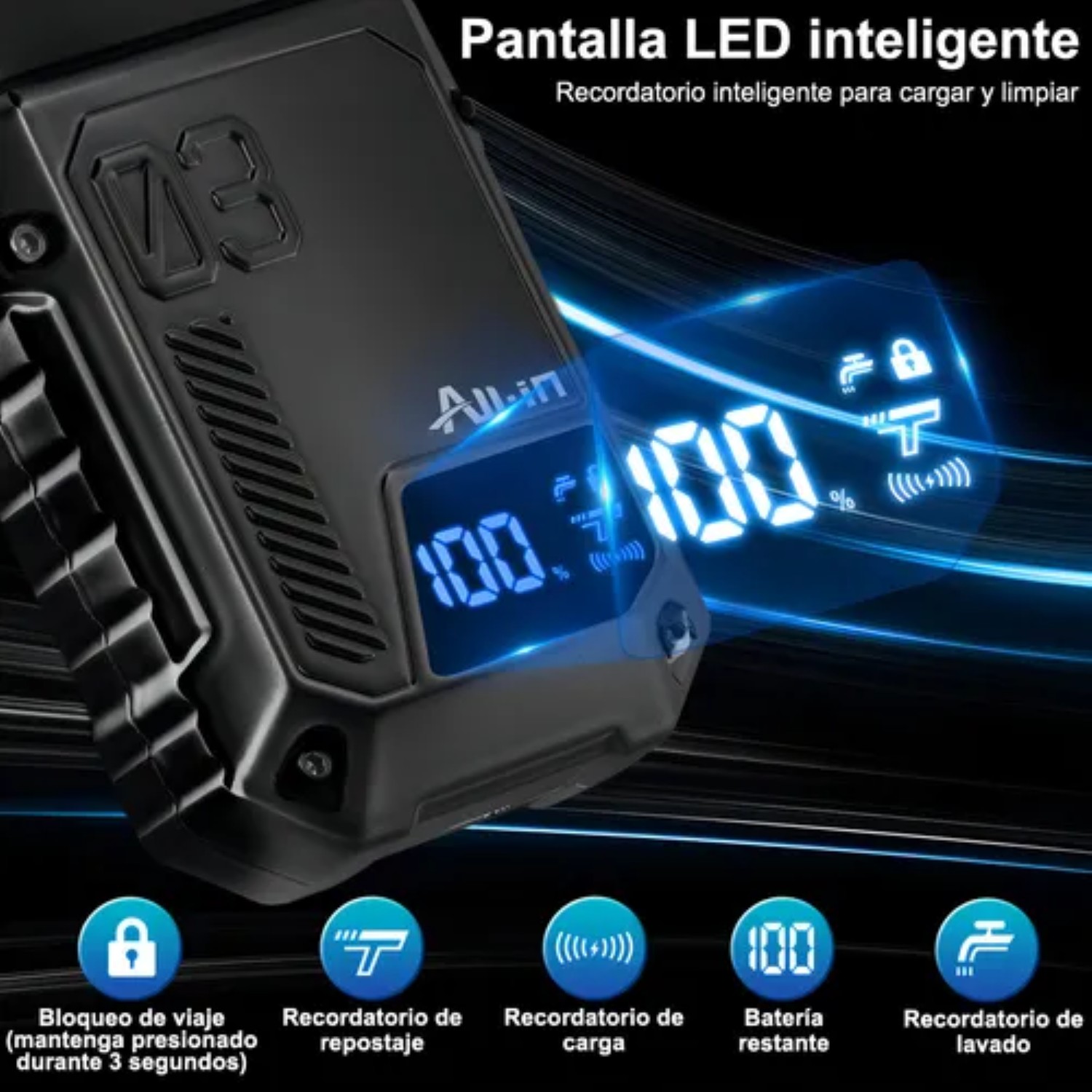 Rasuradora Electrica Barba Afeitadora 3 Niveles Inalambrica negra