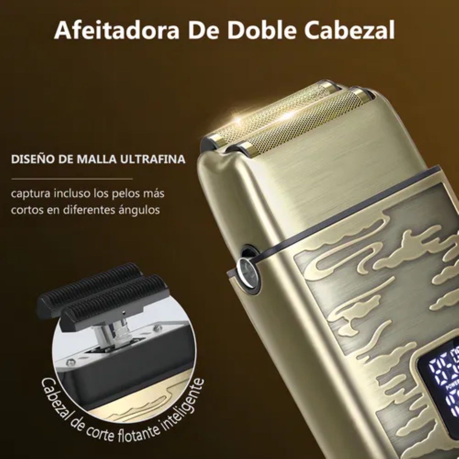 Rasuradora Eléctrica 3 Niveles Recargable Afeitadora para Barba y Calvo Inalámbrica Corta al Raz ...