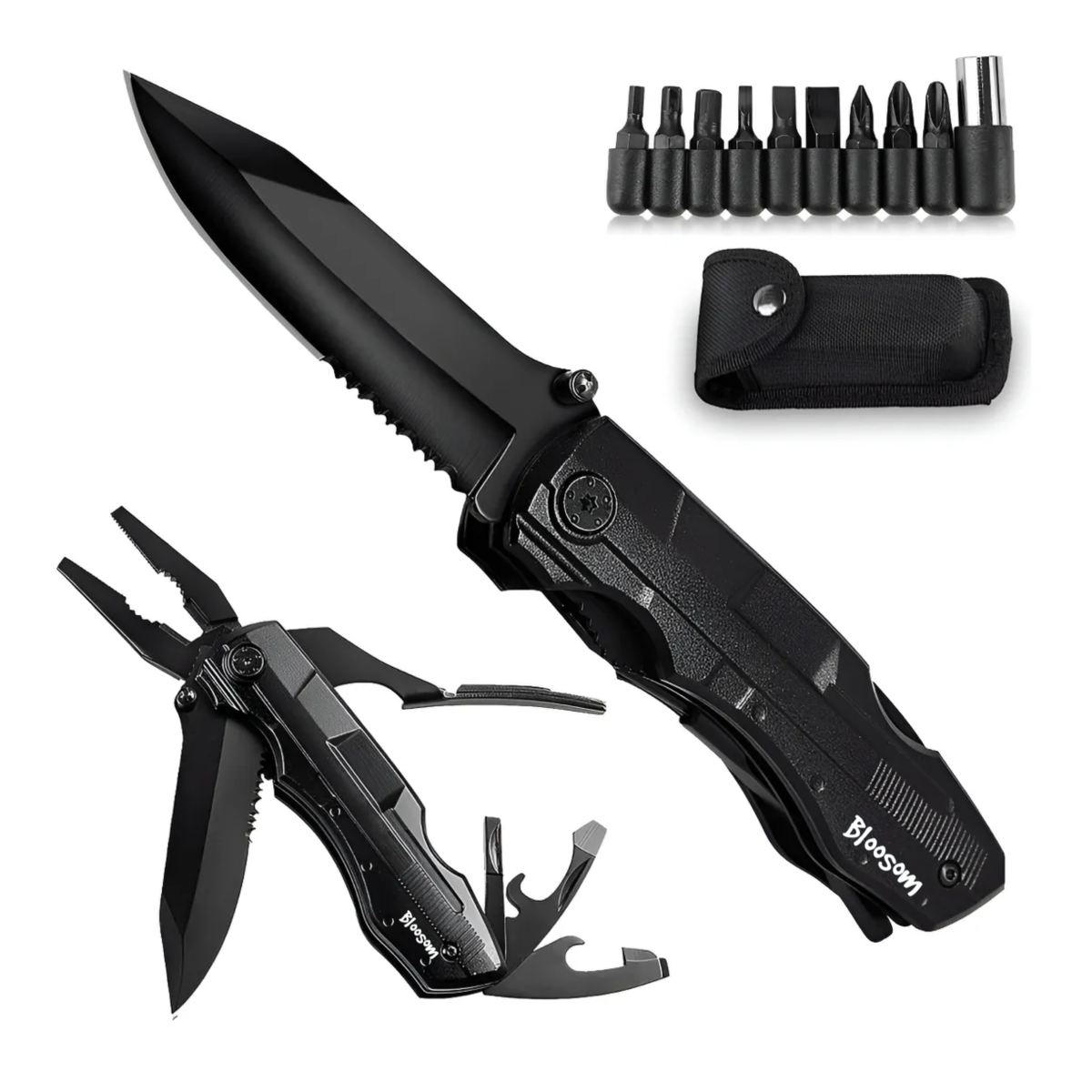 Navajas Multiherramienta Acero Cuchillo, Negro