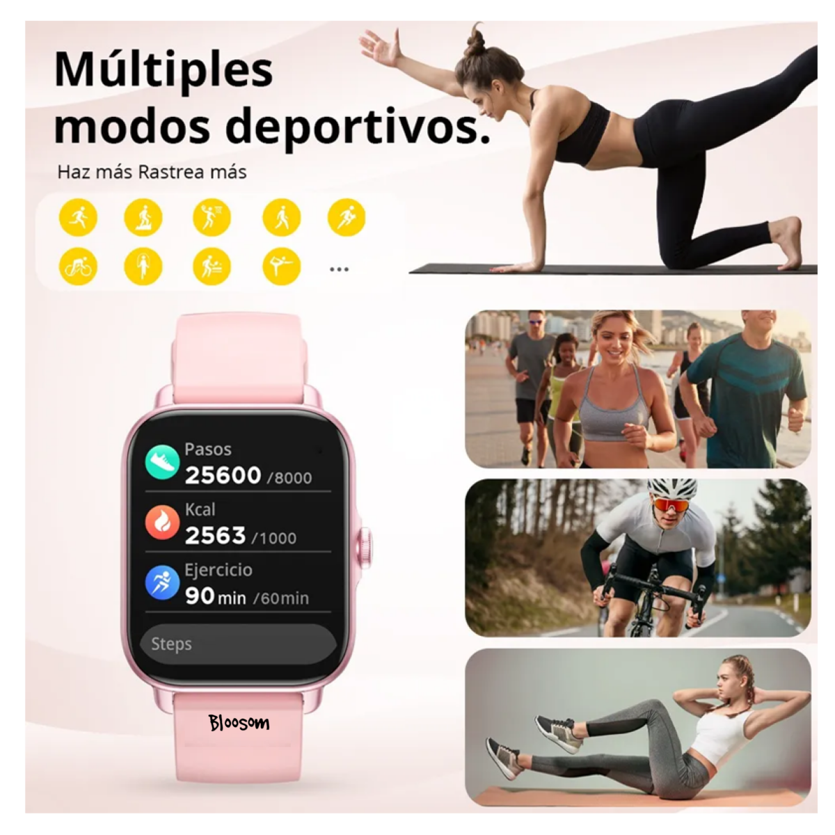 Smartwatch Reloj Inteligente Rosa