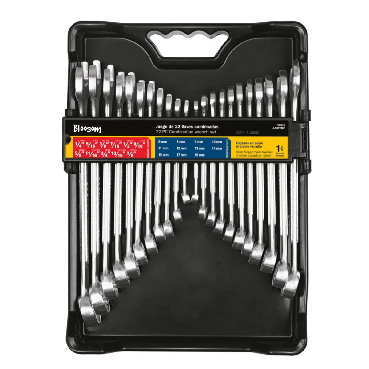 Juego De Llaves Mixtas 22 Piezas, Plateado