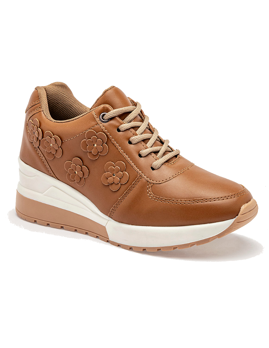 TENIS CON PLATAFORMA COLOR CAFE