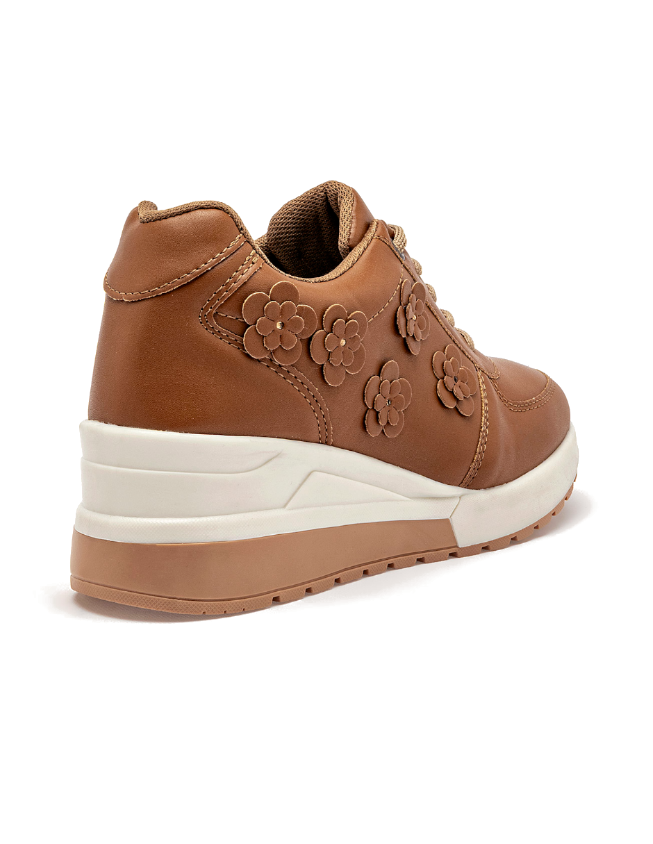 TENIS CON PLATAFORMA COLOR CAFE