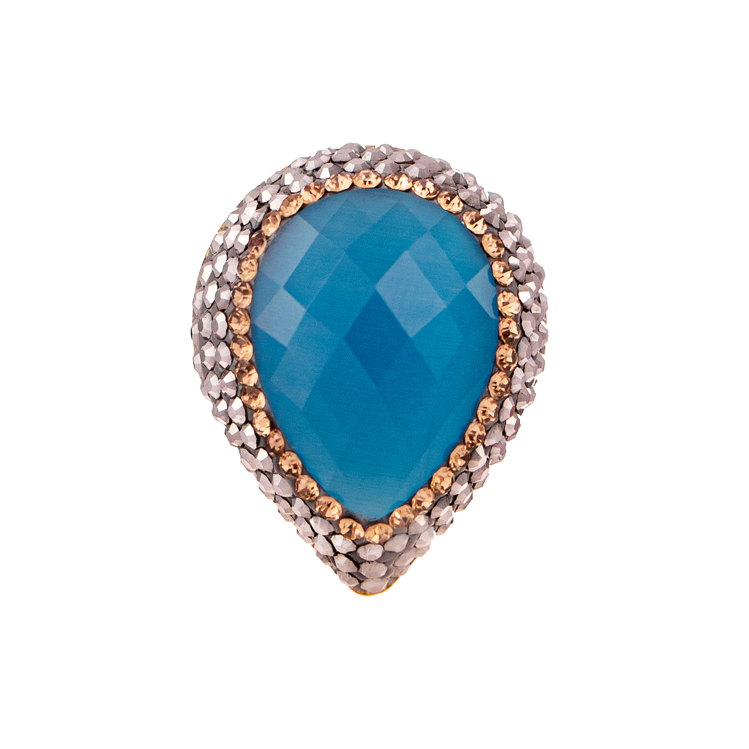 Anillo turco Queen Farah de Plata 925, con baño de Oro de 14k, gema de ...