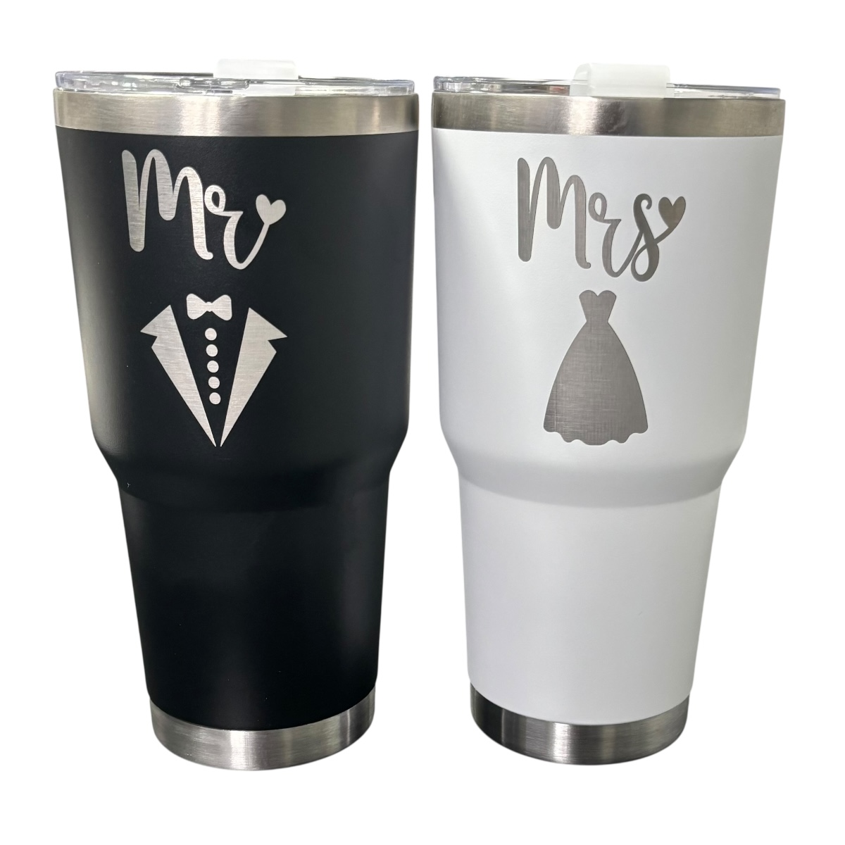 Set de 2 termos de acero inoxidable, Mr y Mrs