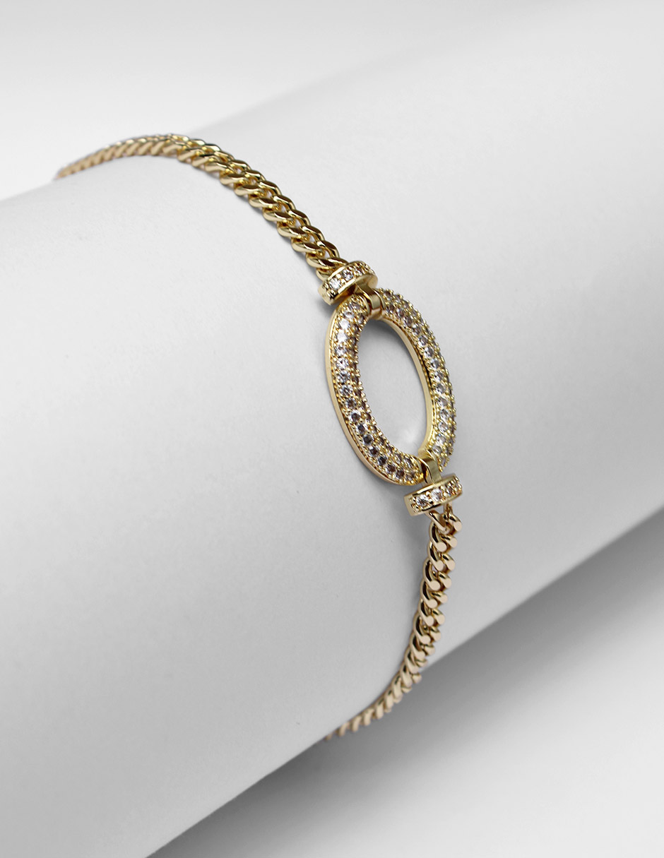 Pulsera Oro laminado Circular con brillos Moon