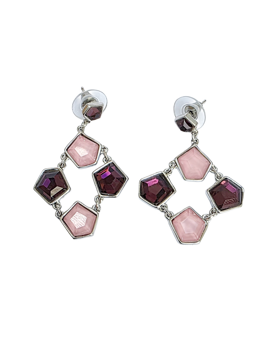 Aretes Modernos Con Piedras De Colores