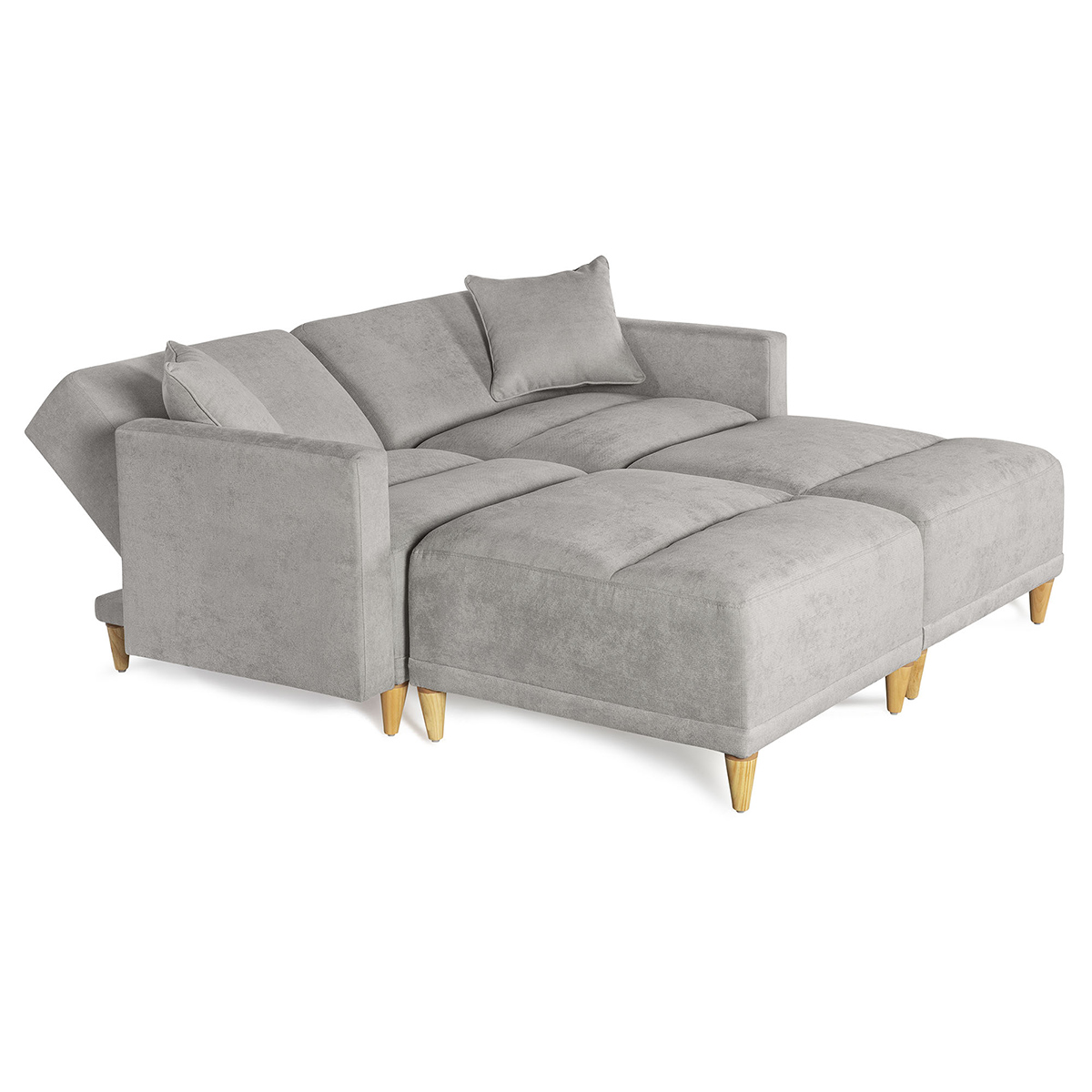 Sala de 4 modúlos Makora Avalon con Memory Foam, Color Gris Claro ...