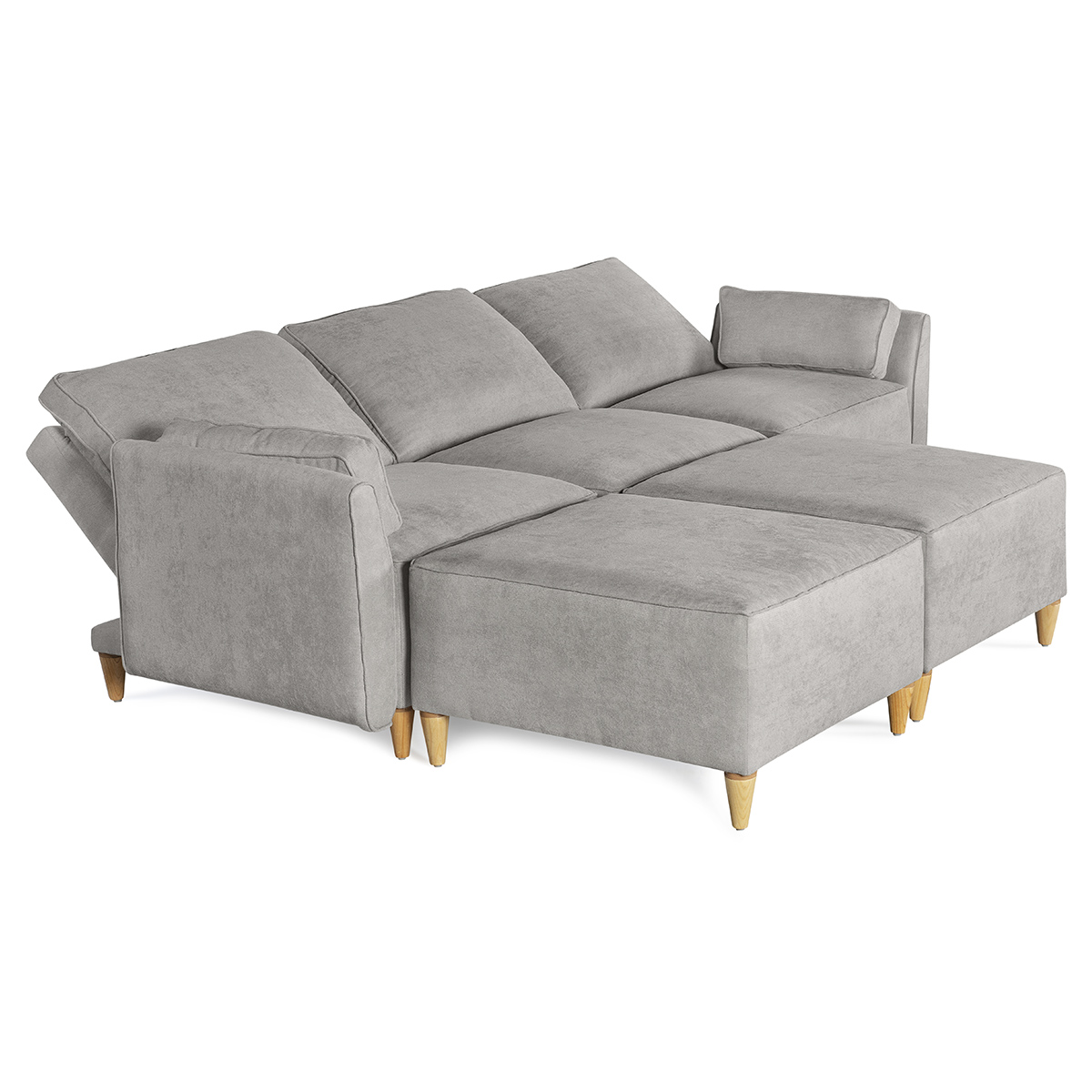 Sala de 5 módulos Makora Morelli con Memory Foam, Color Gris Claro ...