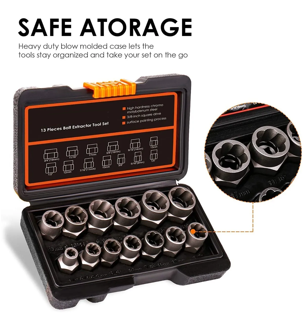 Juego Extractor De Tornillos Y Tuerca Malubero 14 Piezas