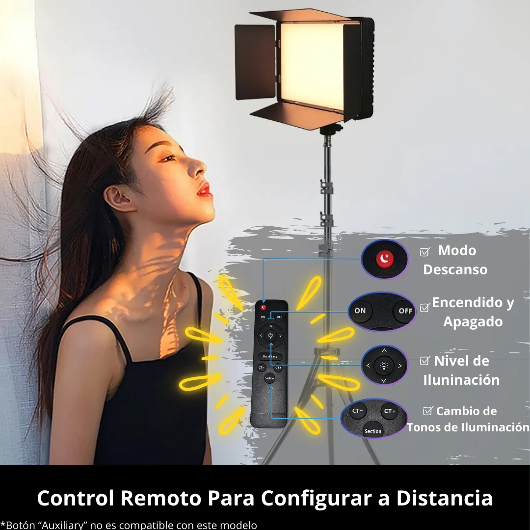 Kit Panel De Luz Led Continua Fría Y Cálida 2×50w Con Tripiés ...