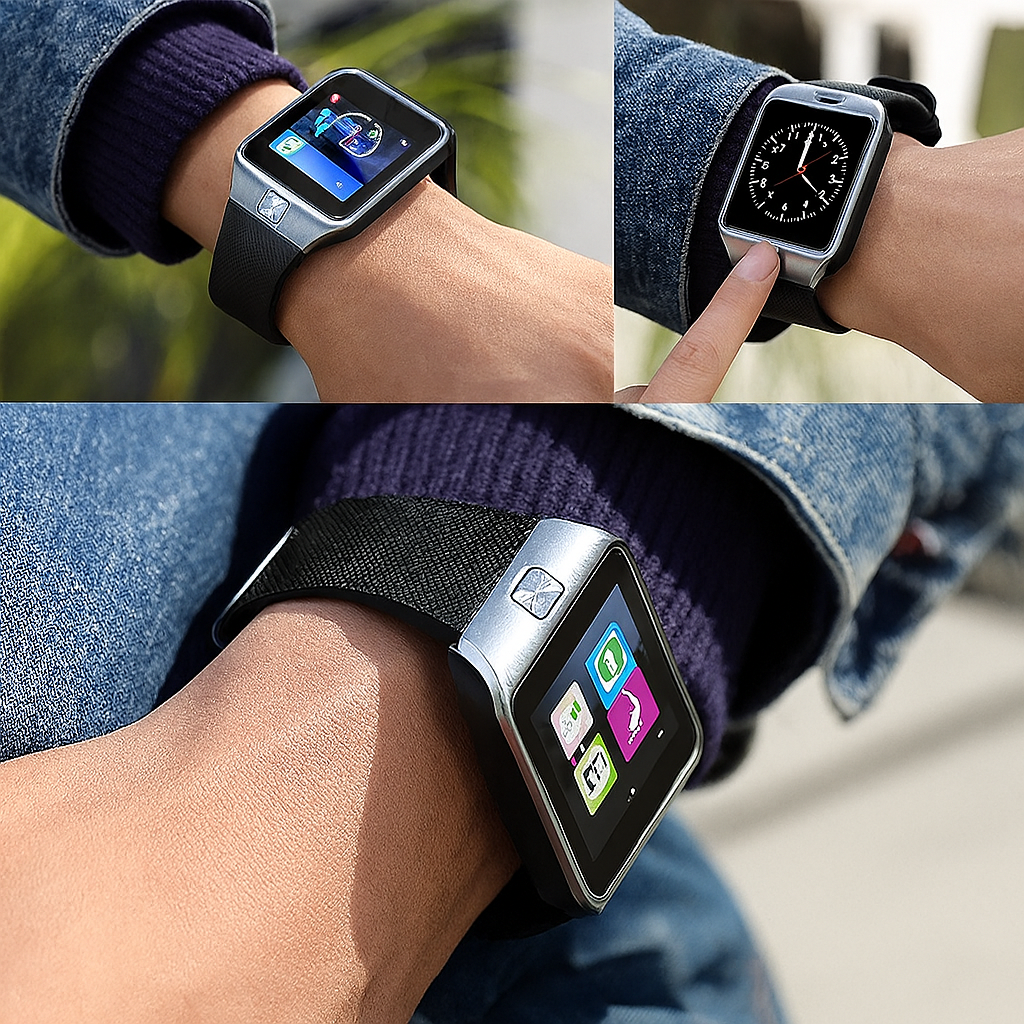 Set de 2 Smartwatch DZ09 Plateados con Cámara y Conectividad Bluetooth ...