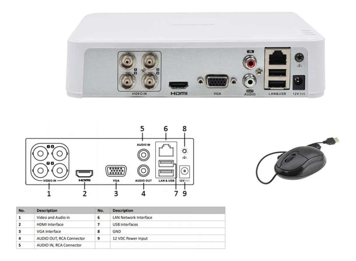 Kit Circuito Cerrado Hikvision HiLook Dvr 4 Canales 4 Cámaras 720p 1MP ...