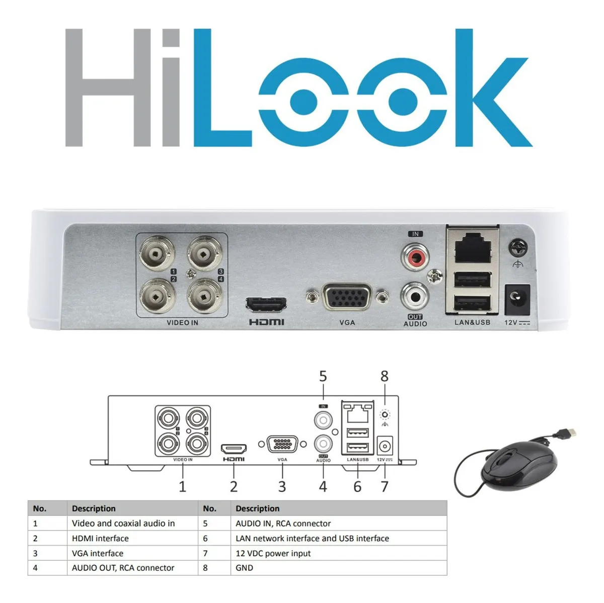 Kit Circuito Cerrado Hikvision HiLook Dvr 4 Canales 4 Cámaras 720p 1MP ...