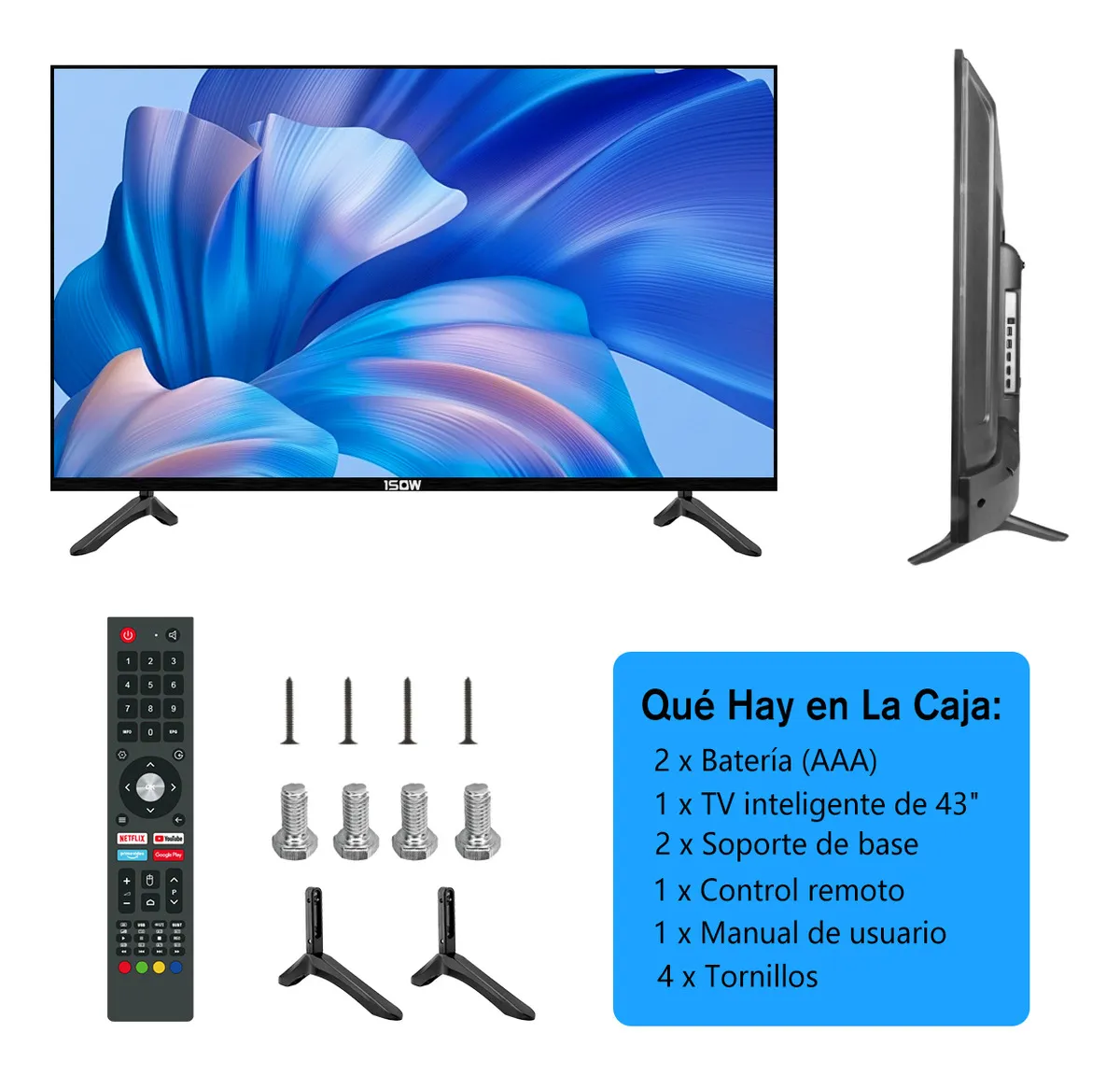 Smart Tv Pantalla 43 Pulgadas Dled Android Netflix Youtube Disney+ Hulu ...