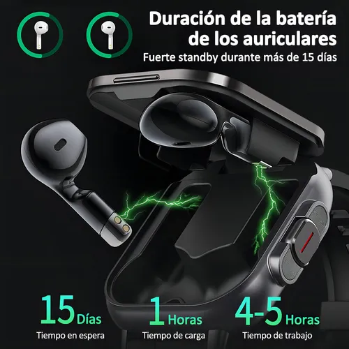 Reloj Inteligente D8 Smartwatch Con Audífonos Bluetooth Integrados 2 En ...