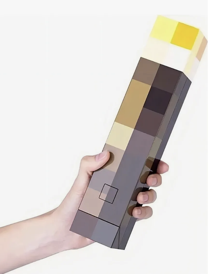 Lámpara Antorcha Led Minecraft Brownstone Luz Nocturna De S Color De La Estructura 1