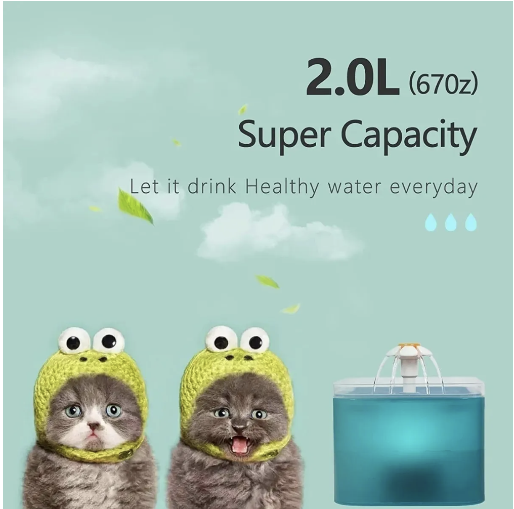 Fuente Automática Con Filtro Para Perros Y Gatos 67oz/2.0l