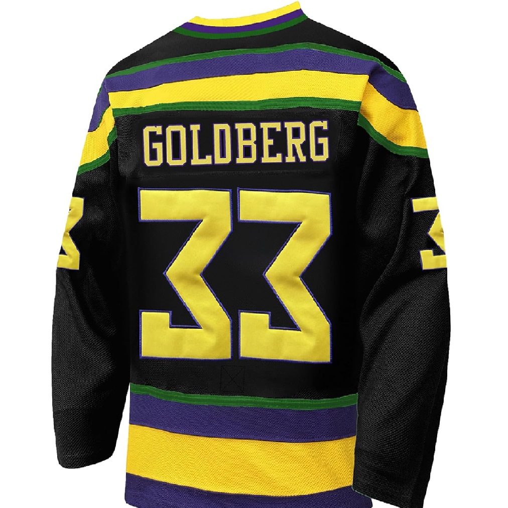 Jersey Hockey Mighty Ducks Patos Bordado Goldberg 33 Retro Negro Talla XL