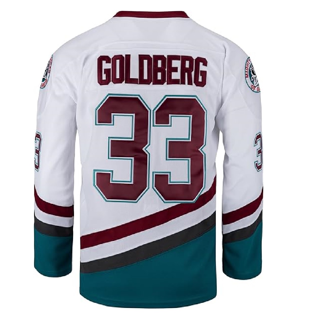 Jersey Hockey Mighty Ducks Patos Bordado Goldberg 33 Blanco Talla S