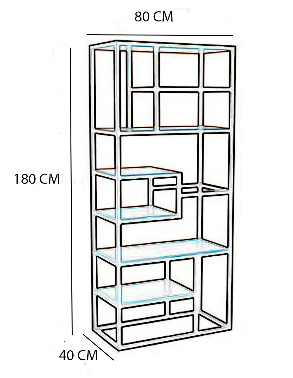 Librero Etér Santa Bárbara 80 Diseño Asimétrico Compacto con 8 Repisas ...