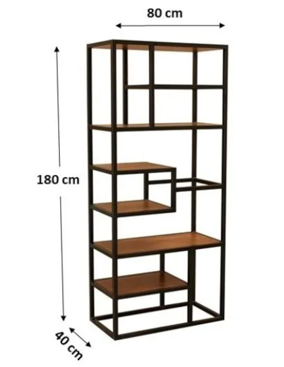 Librero Etér Santa Bárbara 80 Diseño Asimétrico Compacto con 8 Repisas ...