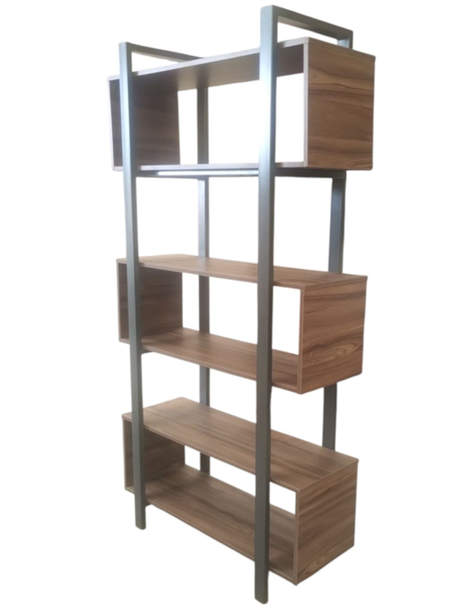 Librero Etér Estambul con Diseño Geométrico y Repisas de Melamina Mate