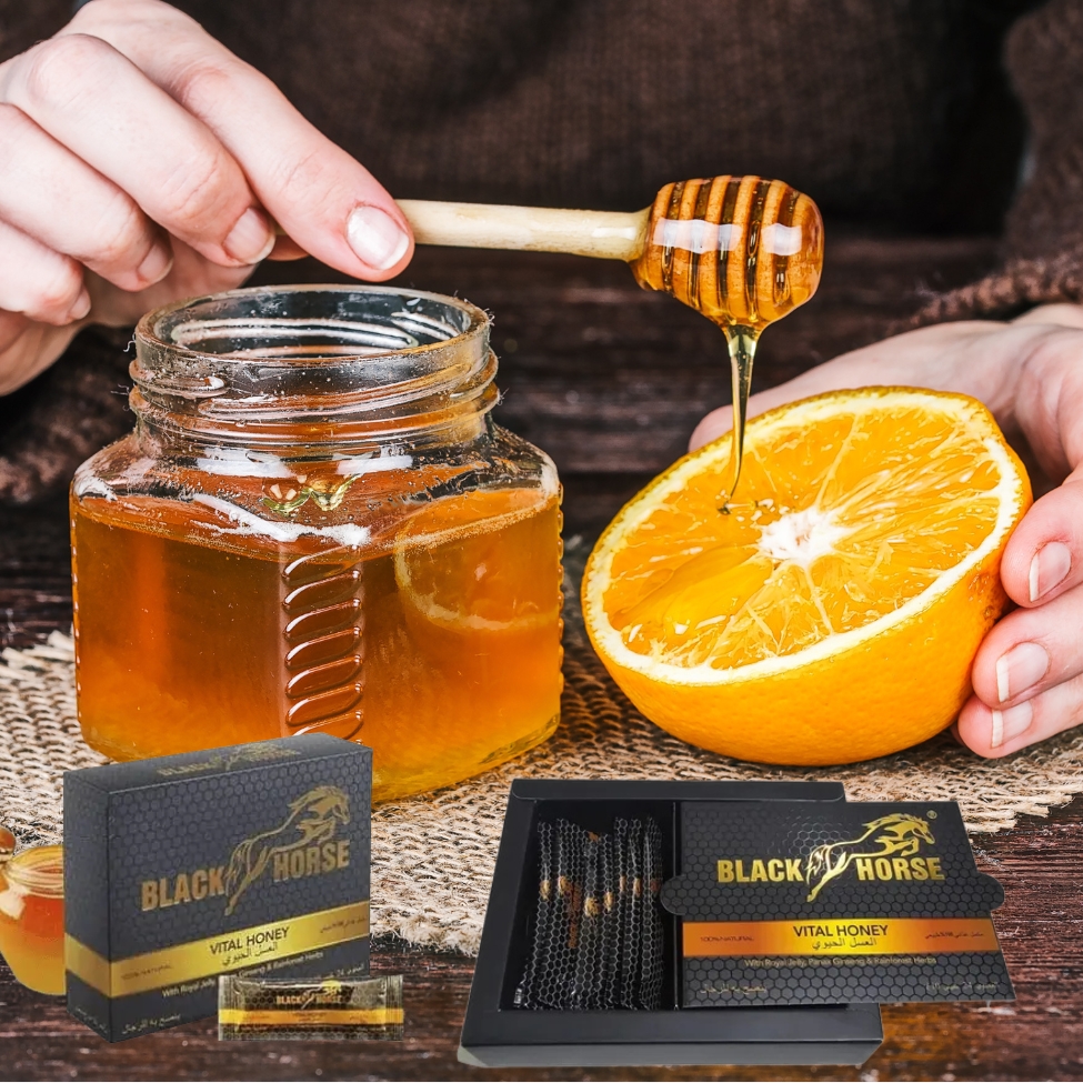 Black Horse Miel 10g Potencia Premium Vital Honey 24 Sobres