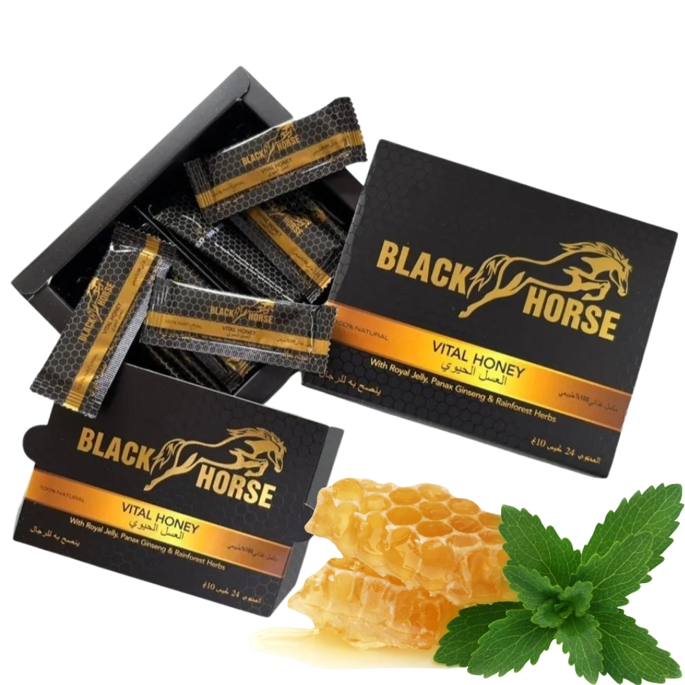 Black Horse Miel 10g Potencia Premium Vital Honey 24 Sobres