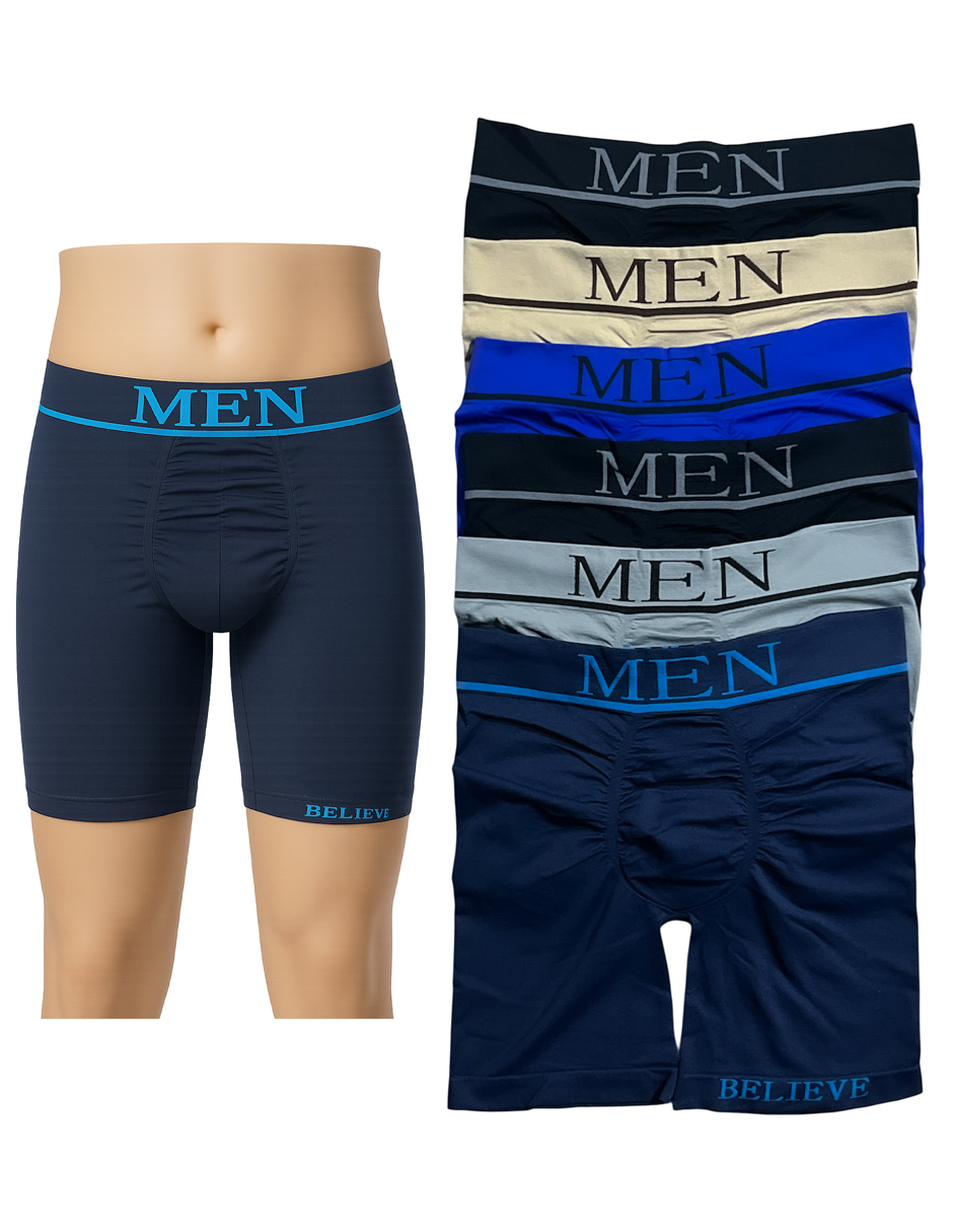 Paquete con 6 Boxer Largos Para Hombre Tipo Biker con 6 Colores diferentes