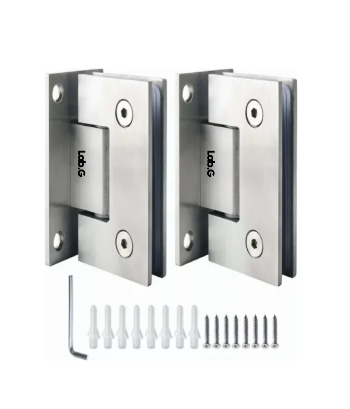 2pcs Bisagra Muro Vidrio Plata Para 8-12mm Puerta De Cristal plata