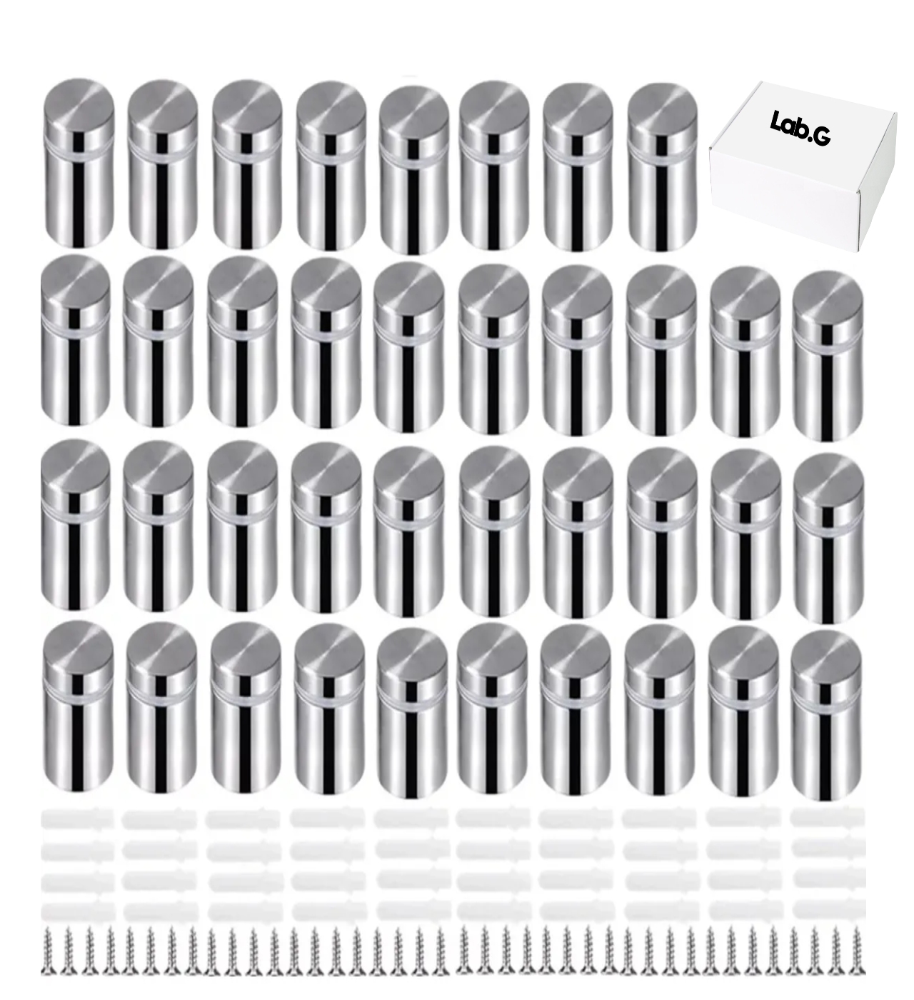 40pcs Chapetones De 19x25mm Para Montaje De Herrajes Vidrio plata