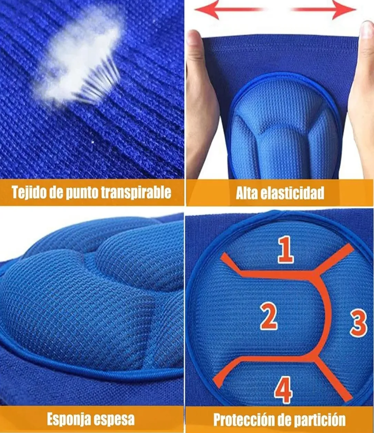 Rodilleras Deportivas Para Deporte Azul Rey Talla G grande