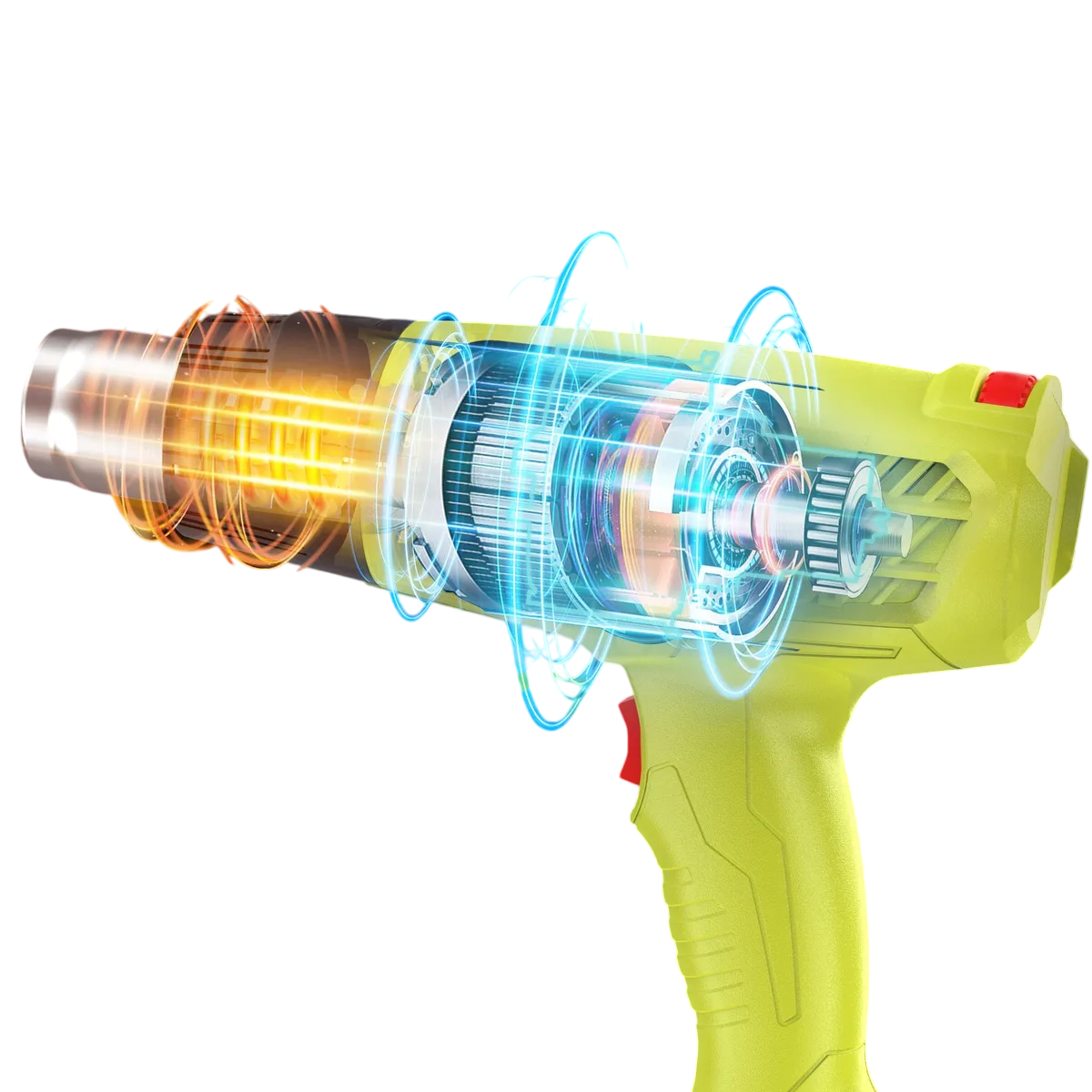 Pistola De Calor De 2000w Temperatura Regulable 4 Boquillas VERDE LIMA