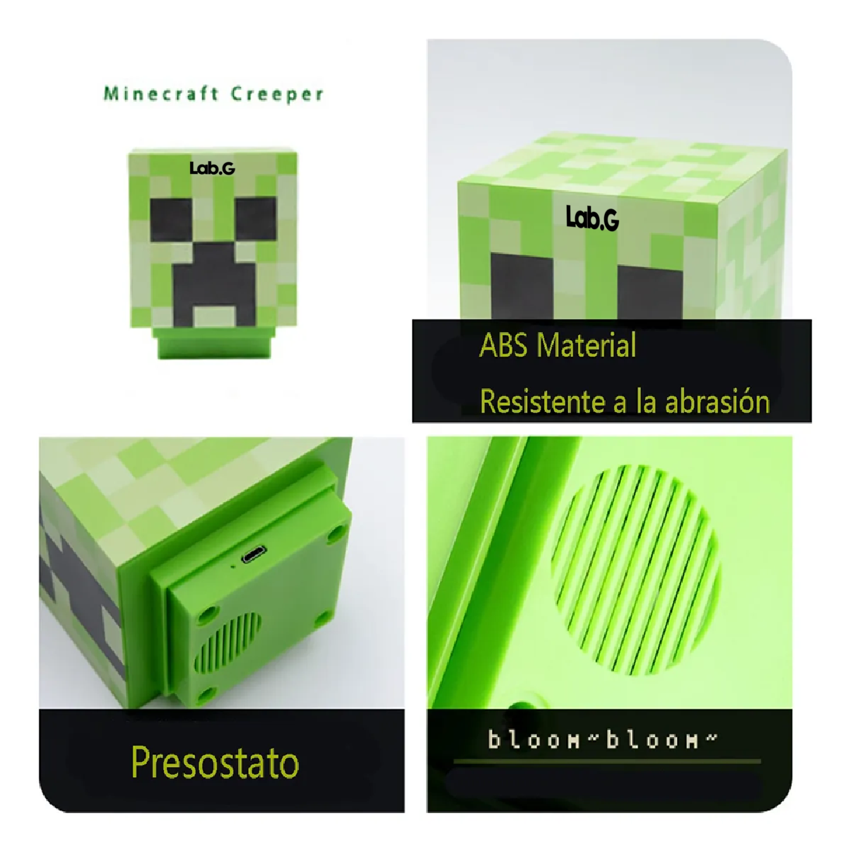 Lámpara De Minecraft Usb Verde