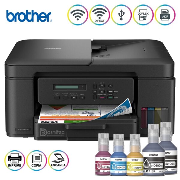 Impresora Multifuncional Brother T530 Inalámbrica Sistema de Tinta ...