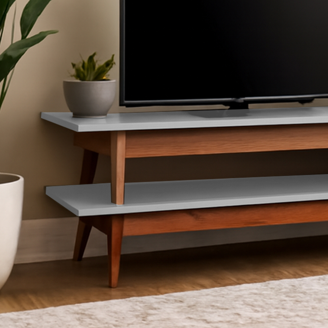 Rack Mdf Estilo Moderno Para Sala O Tv Pantalla Mesa Tv gris