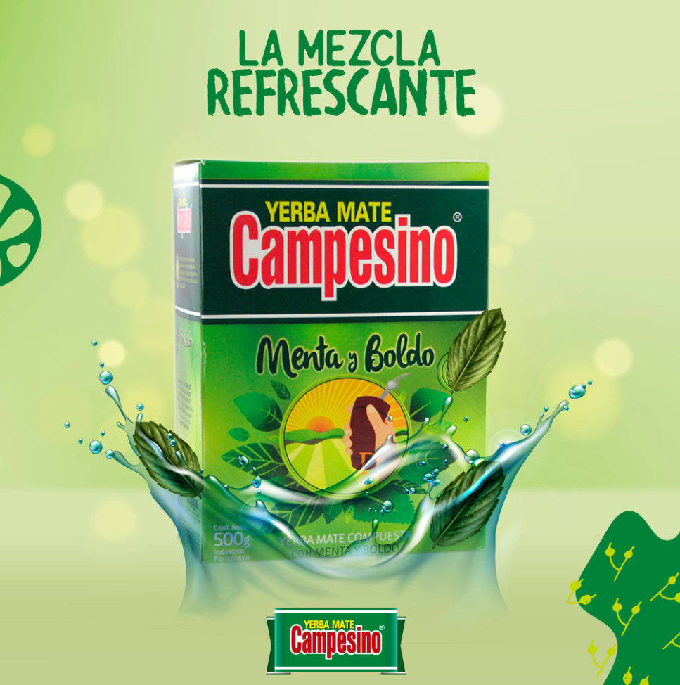 Yerba Mate Campesino Menta y Boldo 500 g.