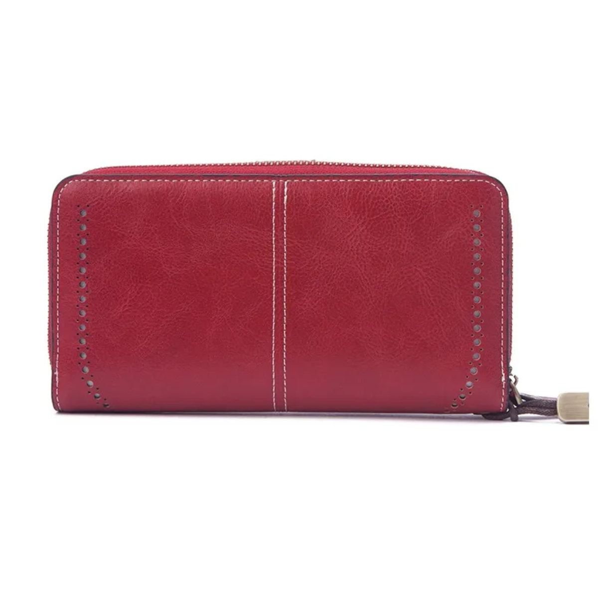 Cartera Mujer Cuero Gran Capacidad Color Rojo