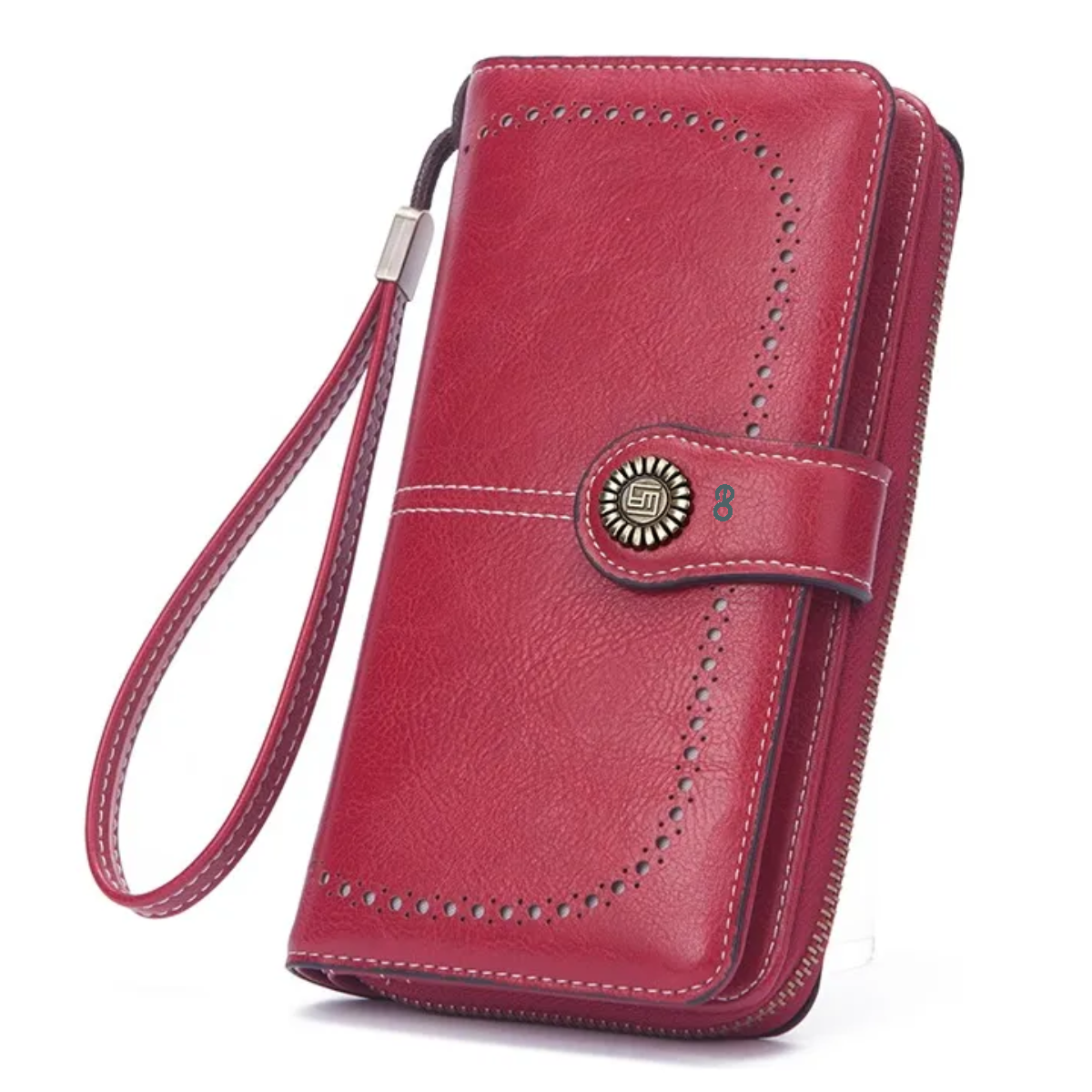 Cartera Mujer Cuero Gran Capacidad Color Rojo