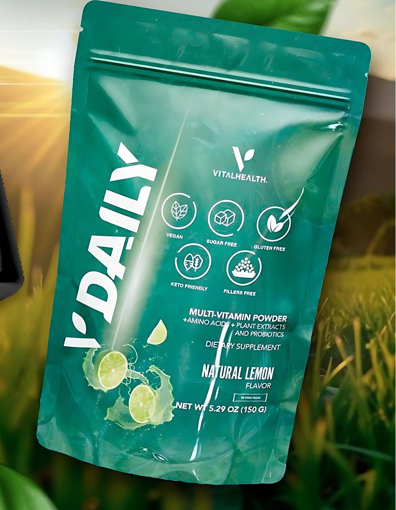 V-DAILY VitalHealth – Multivitamínico Natural con Vitaminas A, B, C, D, E y K – 150 g