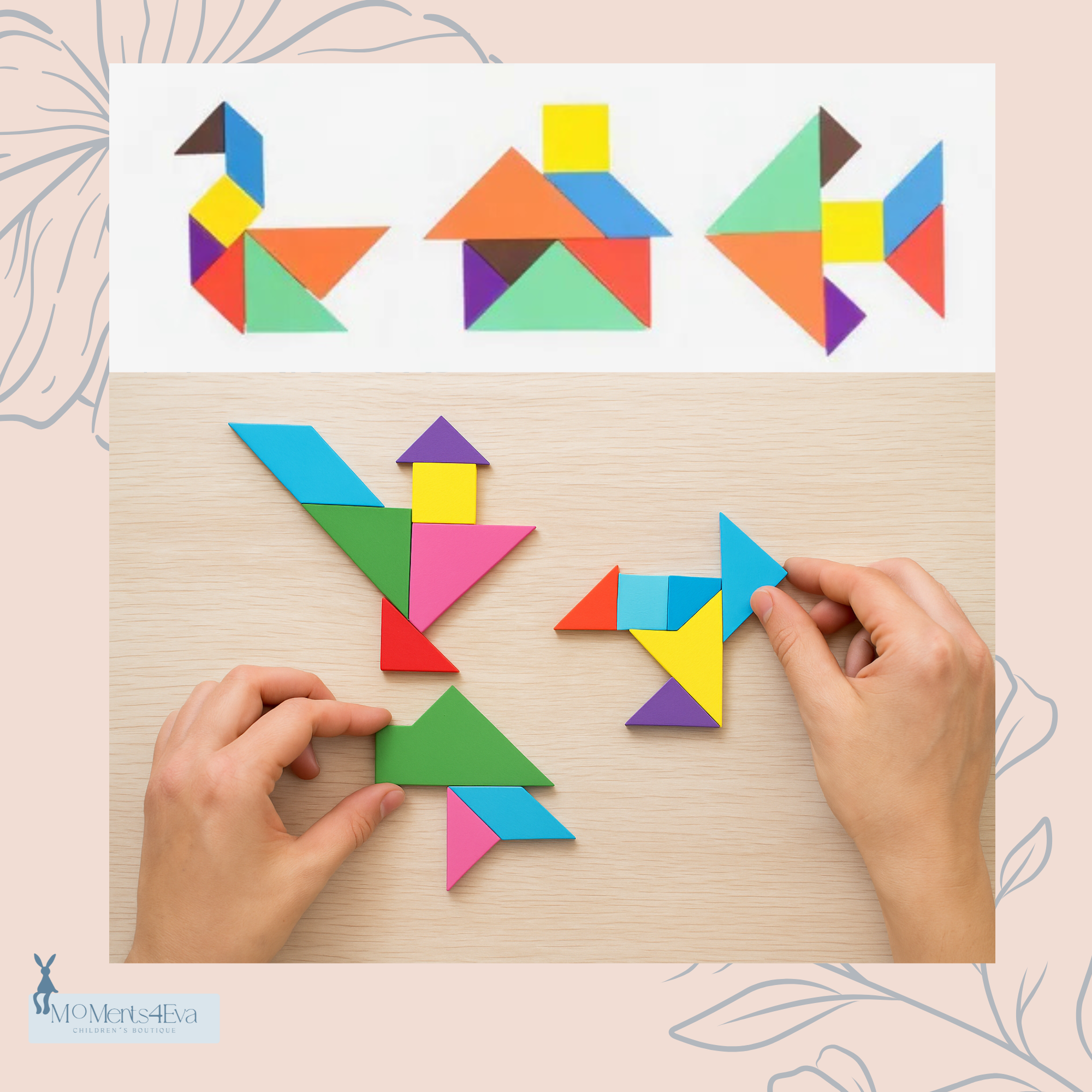 Juego Tangram de Madera 5 Pzs | Didáctico y Educativo para Niños
