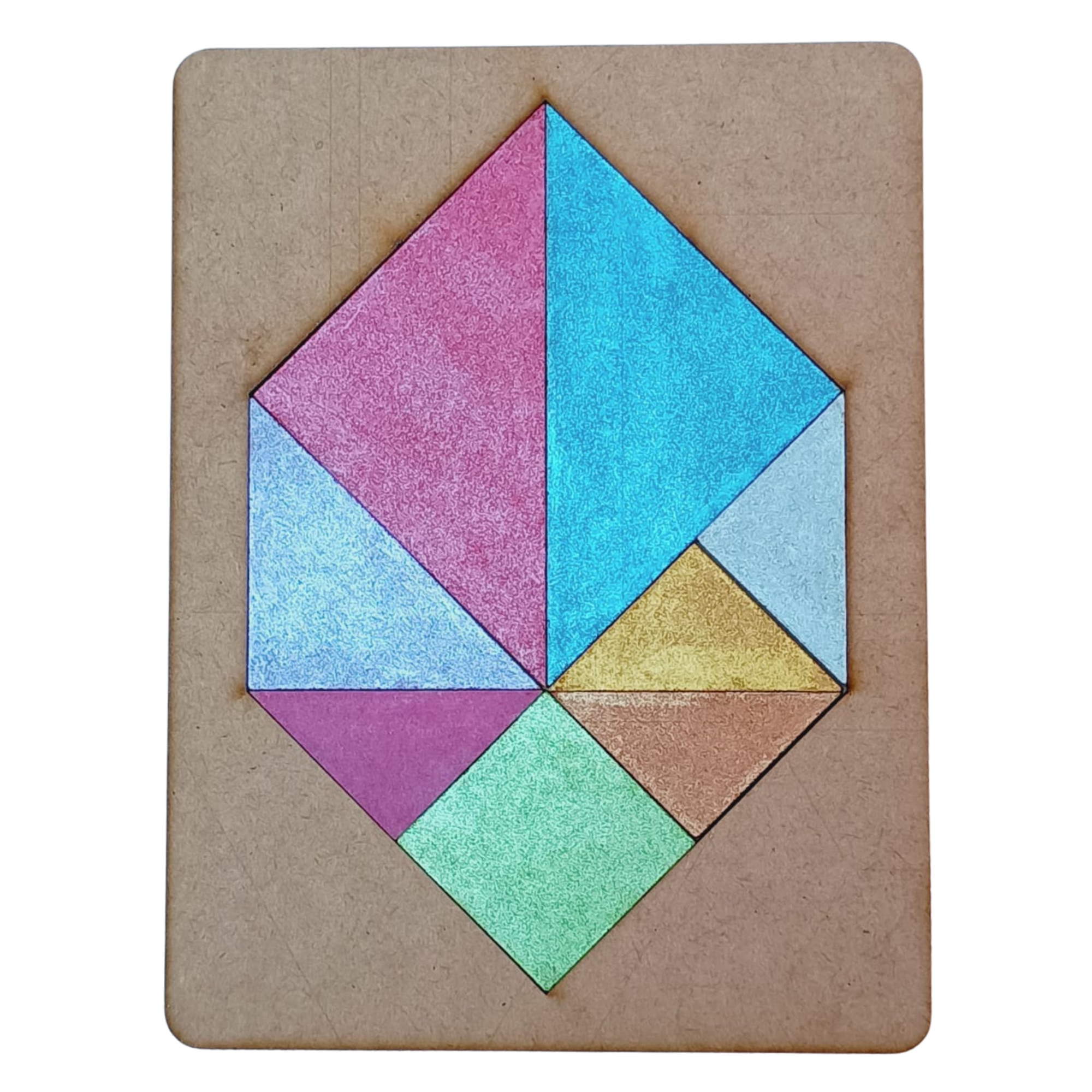 Tangram Madera Juego Didactico Educativo Niños Escolar Rombo