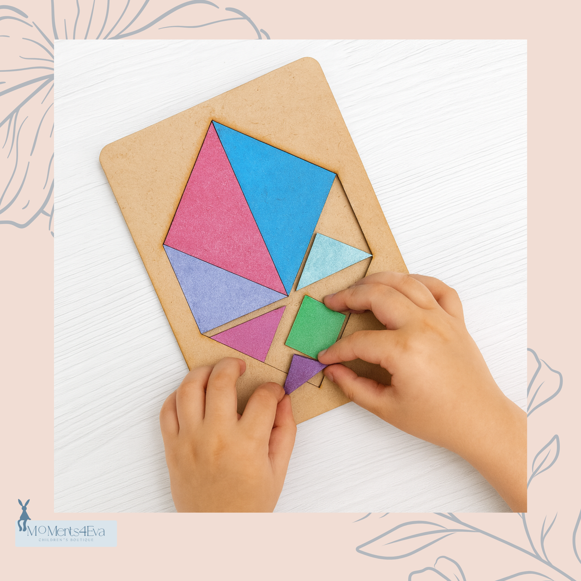 Tangram Madera Juego Didactico Educativo Niños Escolar Rombo