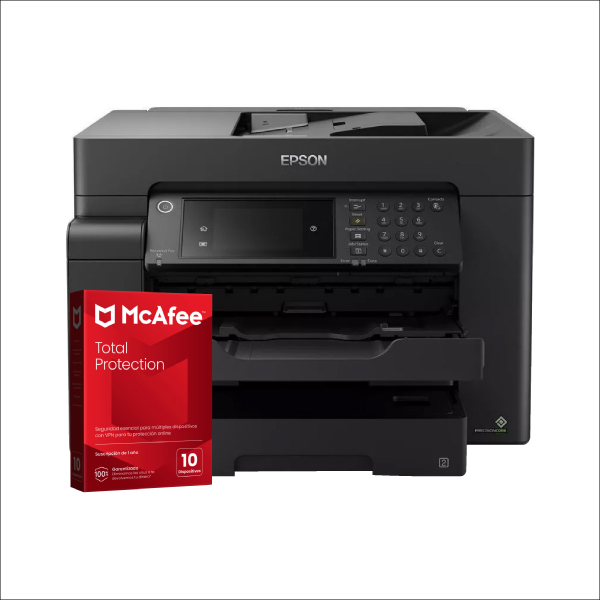 KIT MULTIFUNCIONAL EPSON L15150 ECOTANK TABLOIDE + ANTIVIRUS MCAFFE ...