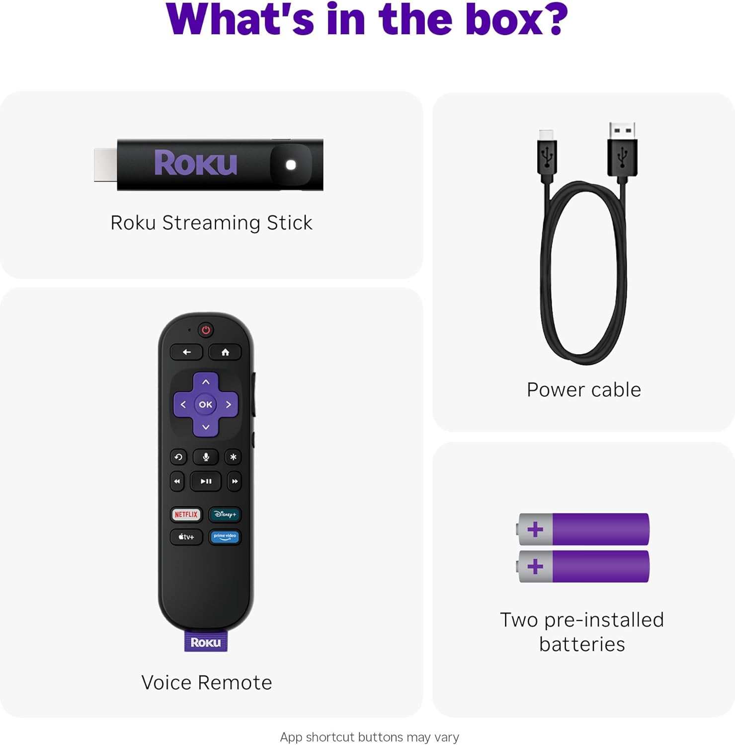 Dispositivo de Streaming Roku Tv Stick HD 2025 Color Negro