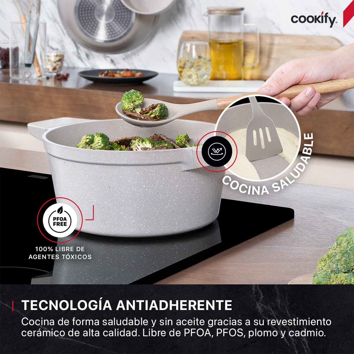 Batería de Cocina con Antiadherente Set 11 Pzas. Juego de Sartenes, Wok, Ollas, Cacerolas y ...