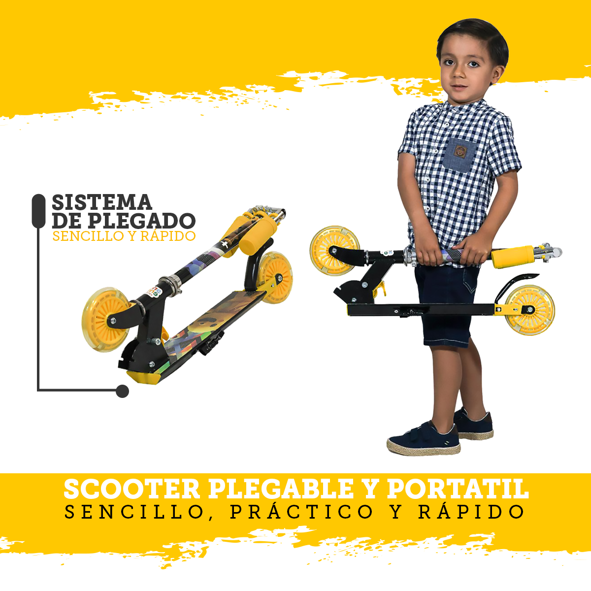 Kinene | Scooter Infantil de 2 Ruedas para Niños de 3 a 8 Años – Luces ...