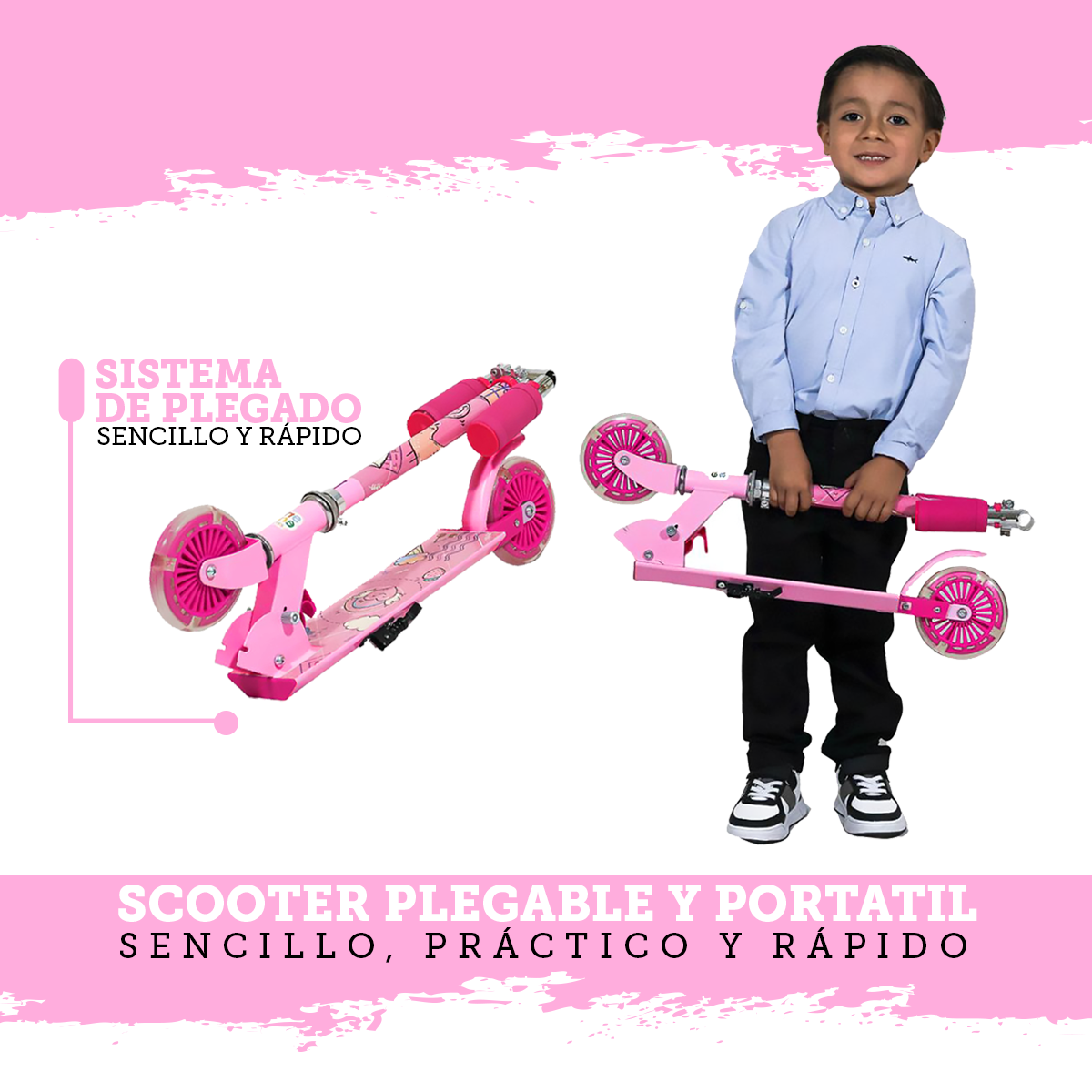 Kinene | Scooter Infantil de 2 Ruedas para Niños de 3 a 8 Años – Luces ...